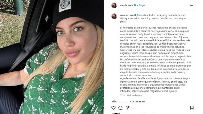 Wanda Nara: "Leucemia? Ora parlo io, come sto e cos'è accaduto"